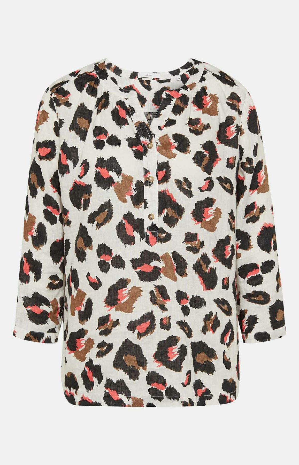 3/4-Arm Bluse mit Animal-Print in Weiß - von BONITA – Bonita