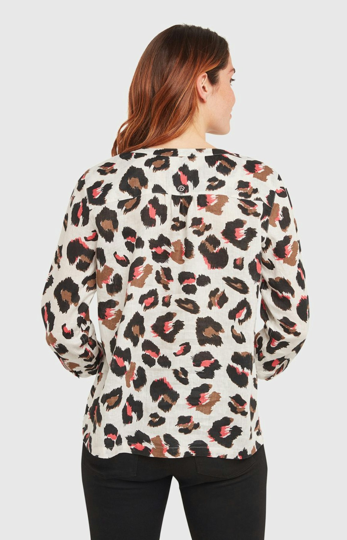 3/4-Arm Bluse mit Animal-Print in Weiß - von BONITA – Bonita