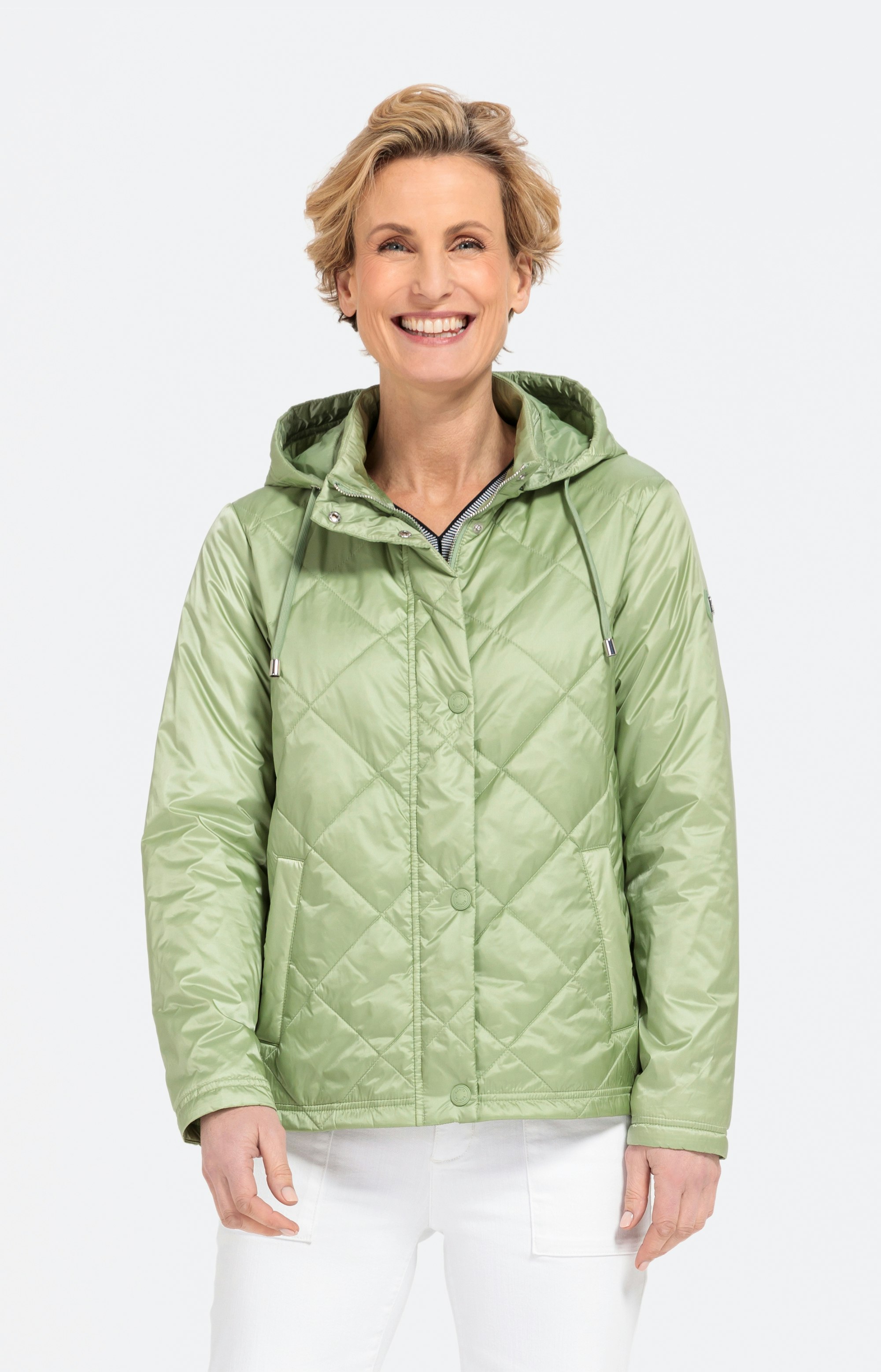 Leichte Steppjacke mit Kapuze und 2-Wege-Reißverschluss – Bonita