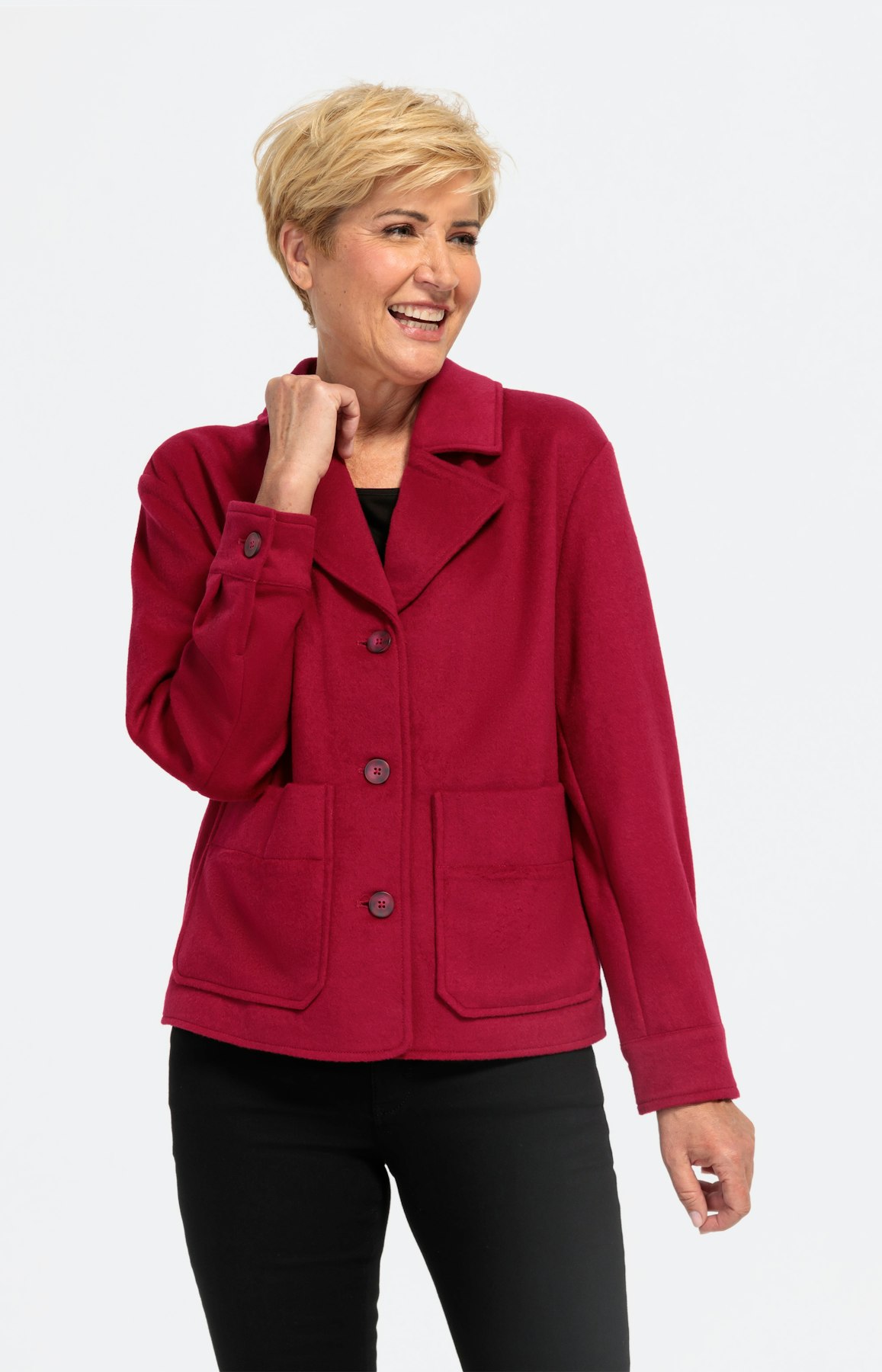 Blazer mit aufgesetzten Taschen aus Woll-Mix – Bonita