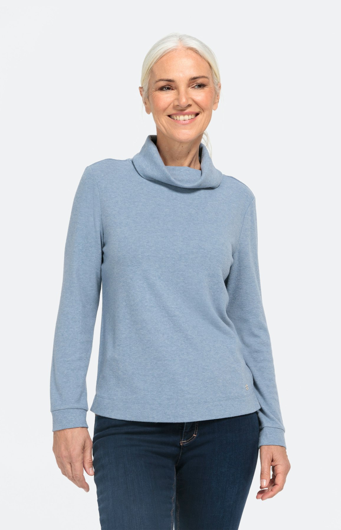 Kuscheliges Turtleneck-Sweatshirt in Melange-Optik – Bonita