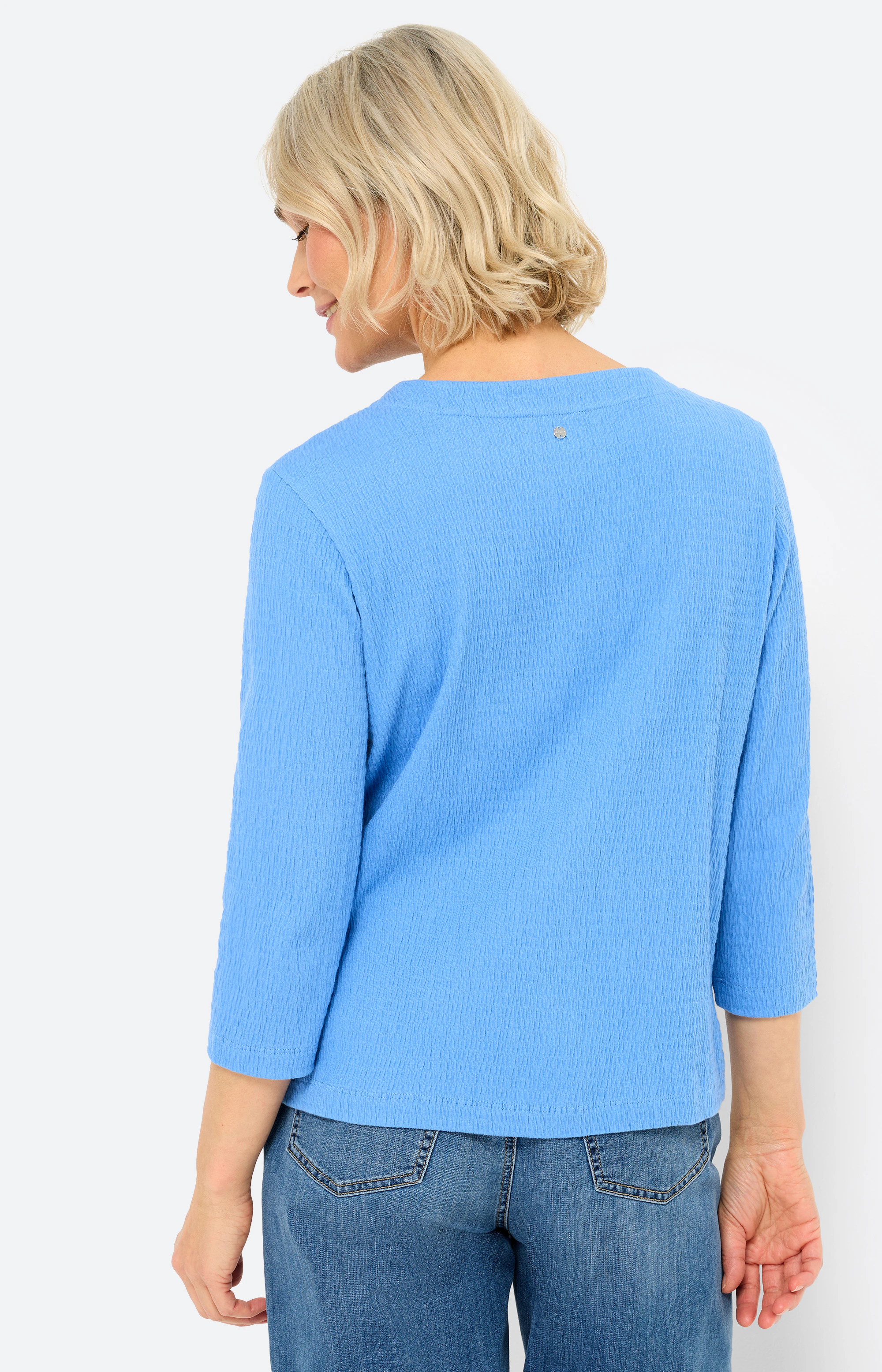 Shirt mit Struktur in Mittelblau im Damenmode Onlineshop | Bonita – Bonita