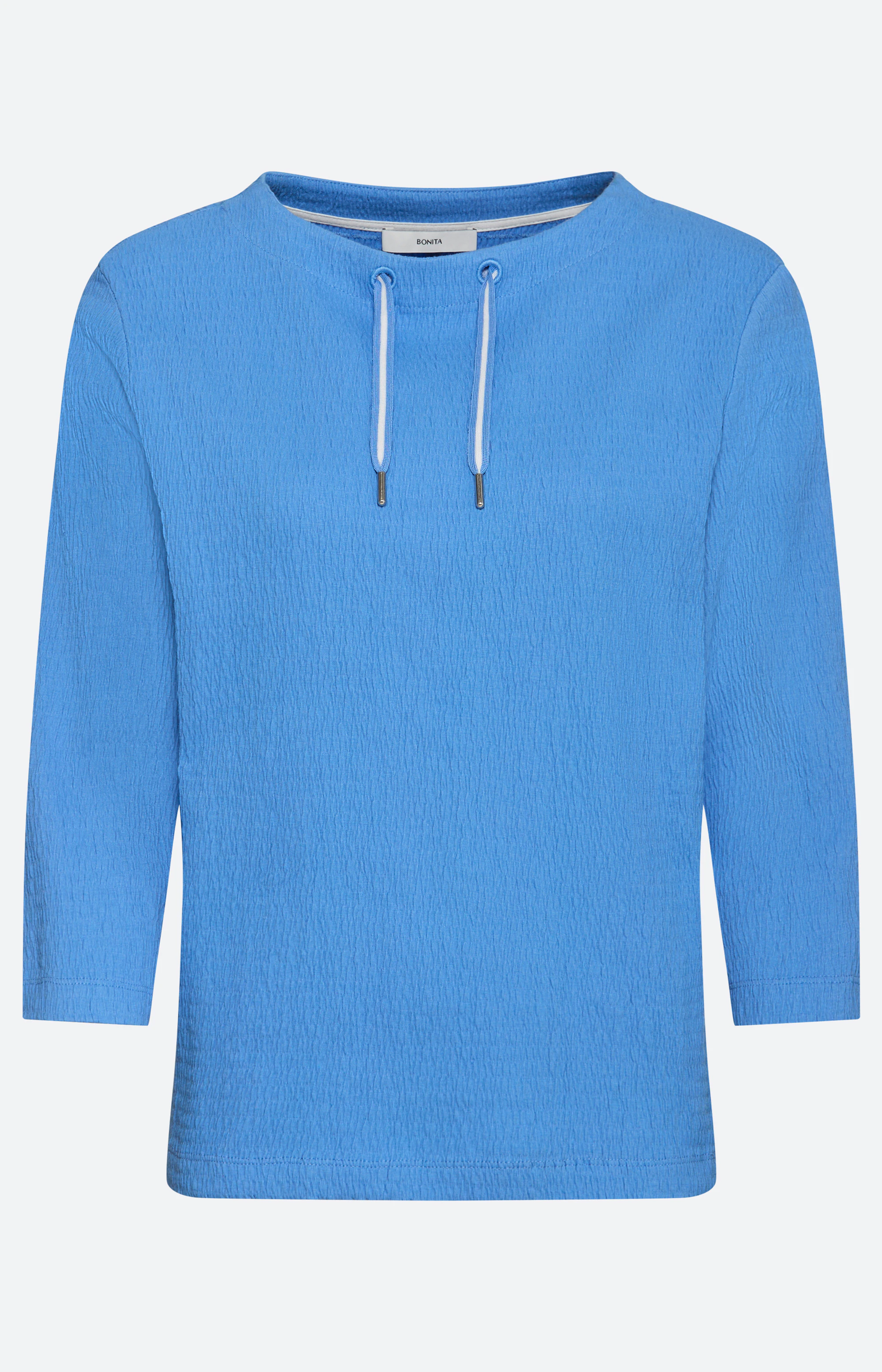 Shirt mit Struktur in Mittelblau im Damenmode Onlineshop | Bonita – Bonita